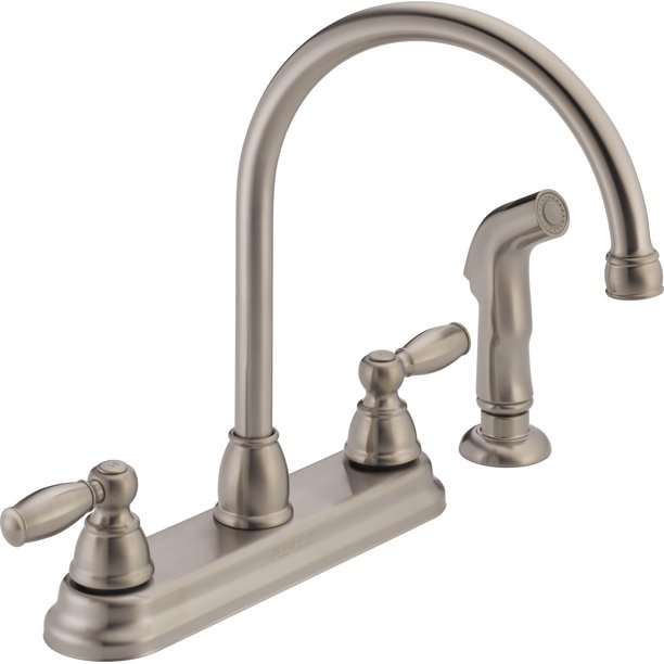 Peerless Apex Two Handle Kitchen Faucet with Side Sprayer in Stainless ...