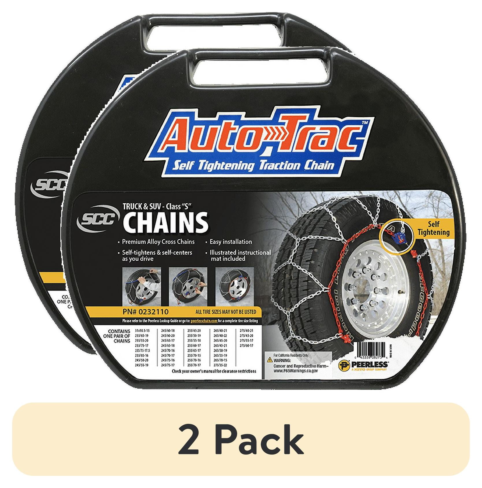 (2 pack) Peerless Chain AutoTrac Light Truck/SUV Tire Chains, #0232110 ...