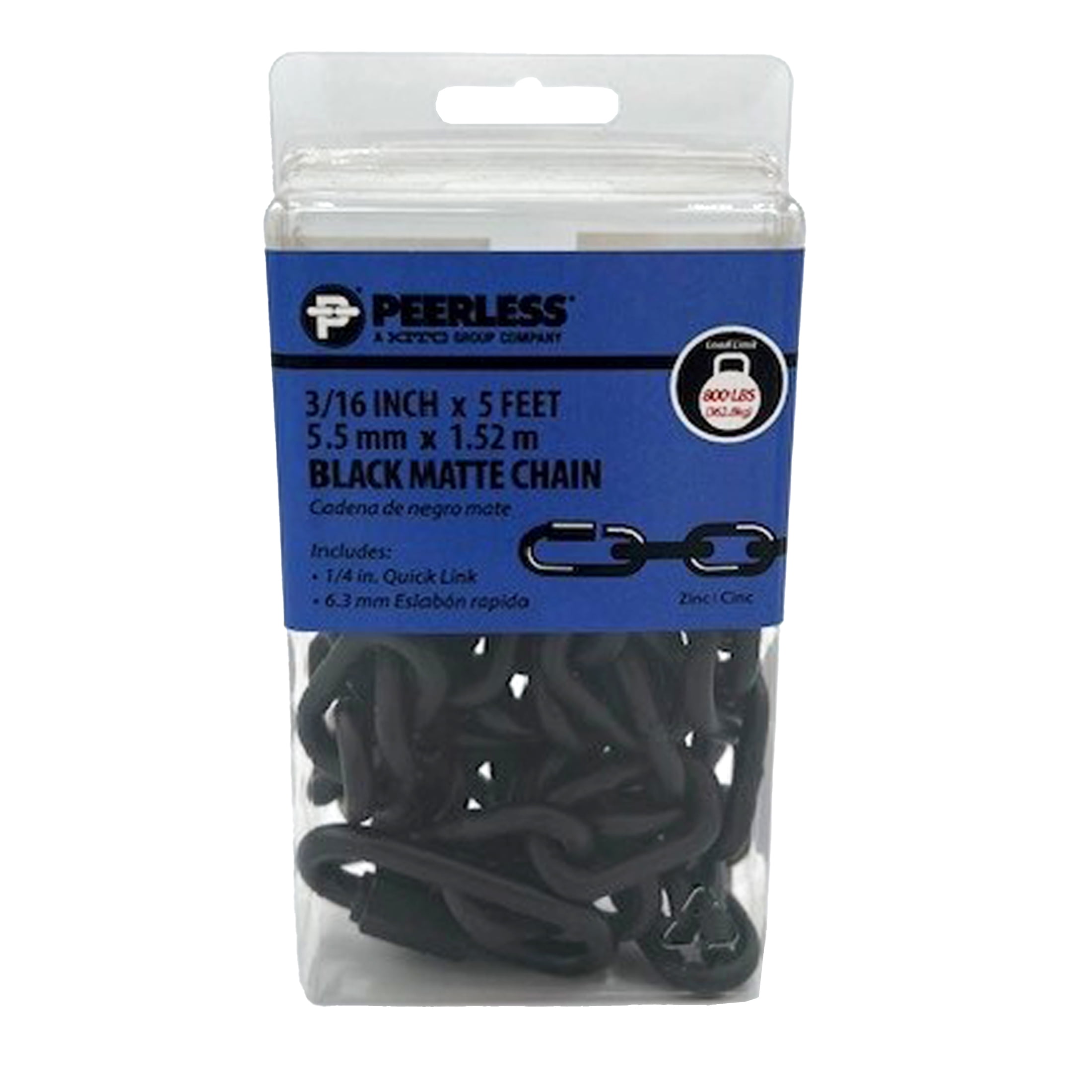 Peerless Chain Black Matte Chain Kit 3/16 in. x 5 ft, #4755205 ...
