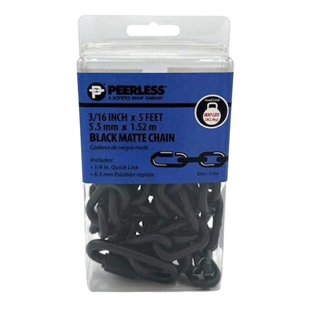 Peerless Chain Black Matte Chain Kit 3/16 in. x 5 ft, #4755205 ...