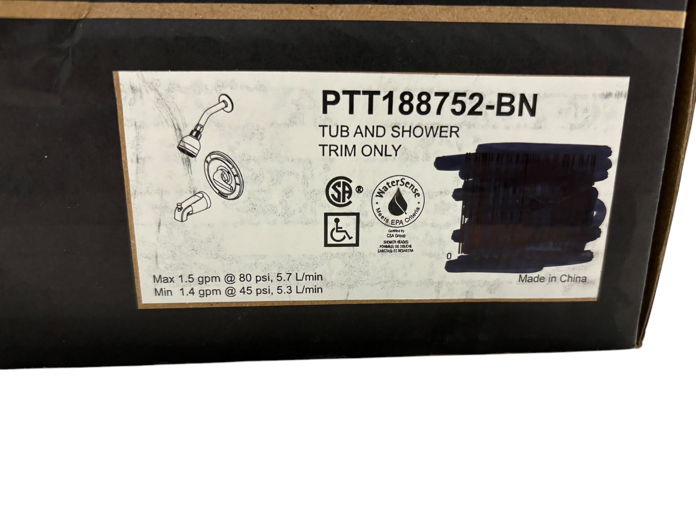Peerless PTT188752-BN Pressure Balanced Tub And Shower Trim Package ...