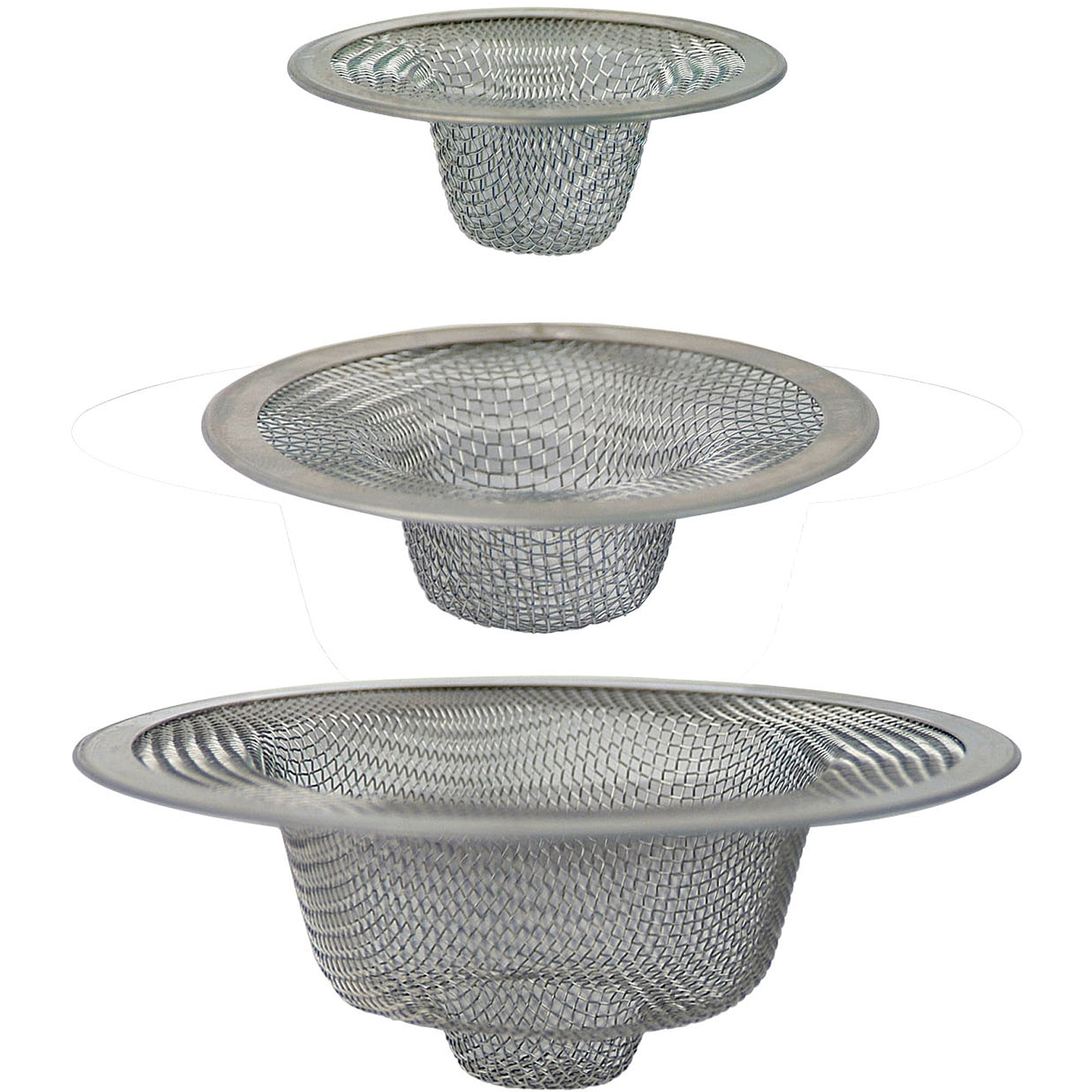 Peerless Mesh Drain Strainer Assortment, 3pc. Includes strainers for ...