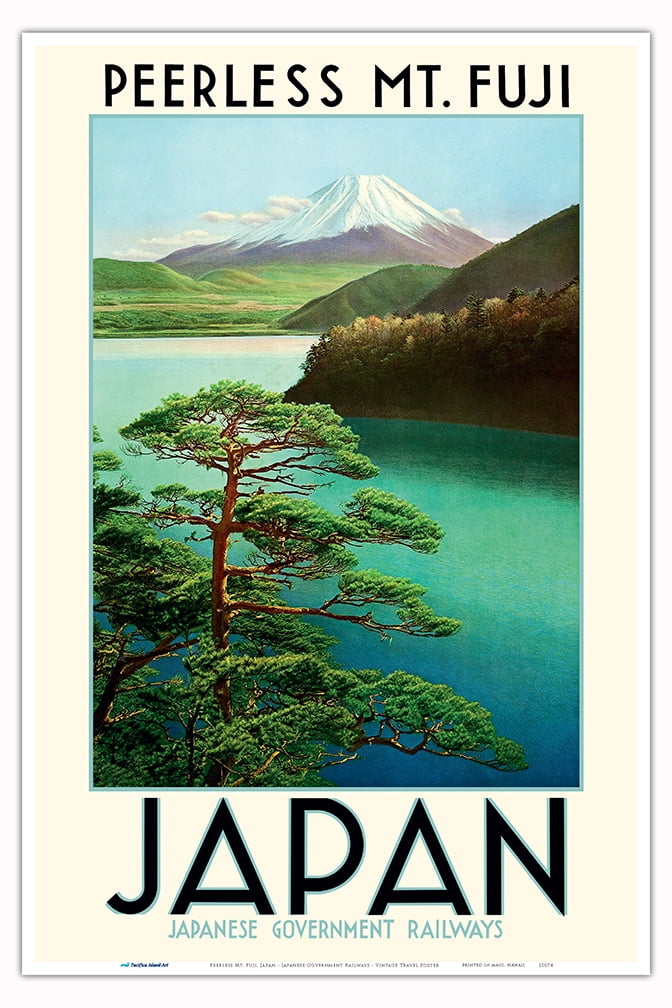 Peerless Mt. Fuji, Japan - Japanese Government Railways - Vintage Railroad Travel Poster c.1938 ...