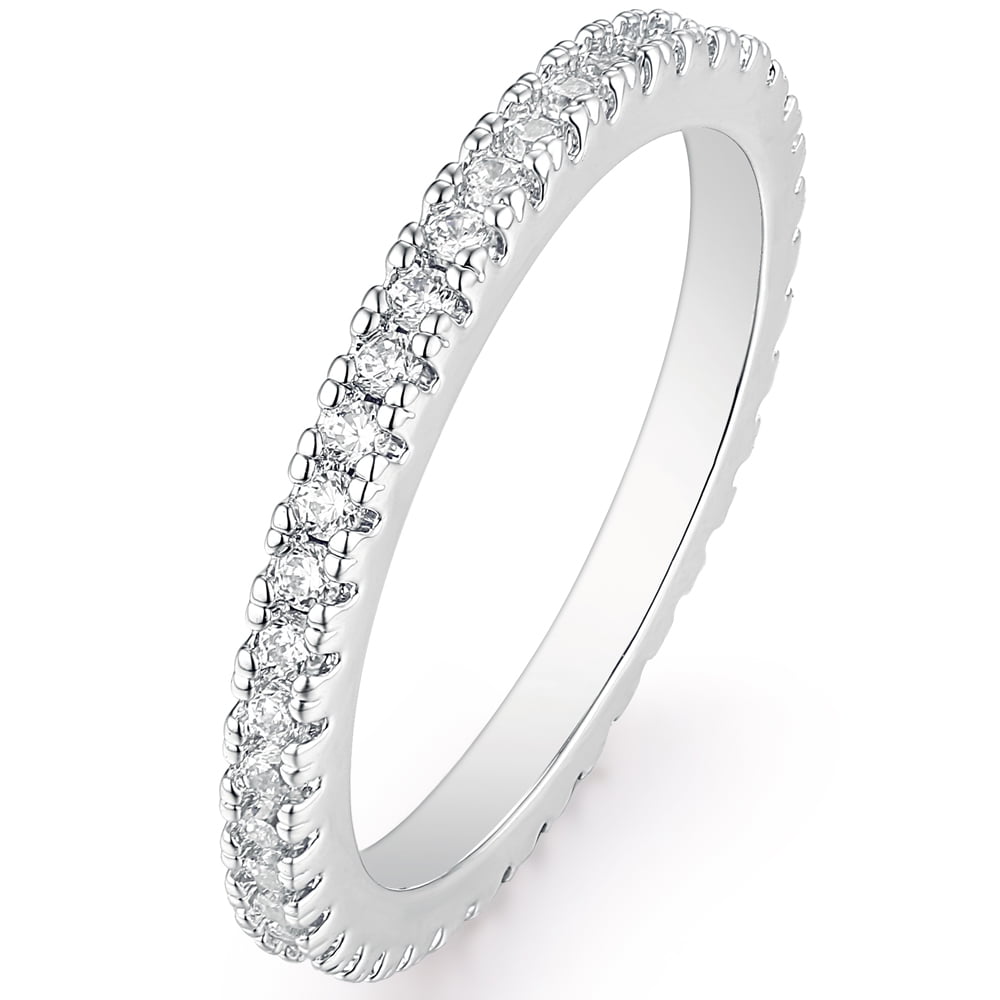 Peermont Barzel Classic Rose Gold Plated Pave Eternity Ring- Size 8 ...