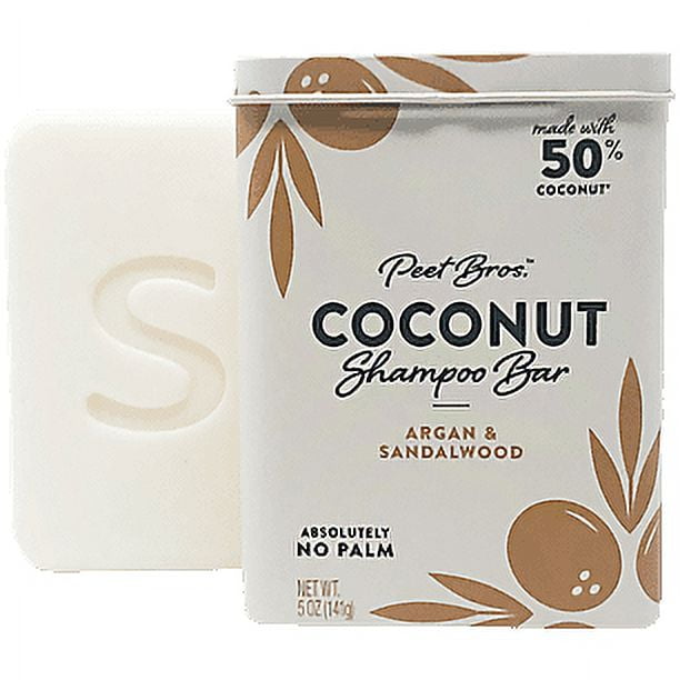 Peet Bros Argan & Sandalwood Moisturizing Coconut Shampoo Bar, 5 Ounces ...