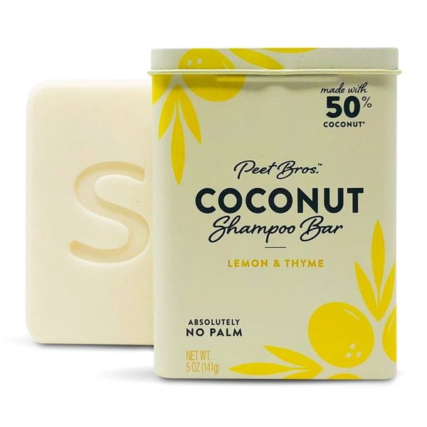 Peet Bros Lemon & Thyme Coconut Shampoo Bar, 5 Ounces - Walmart.com