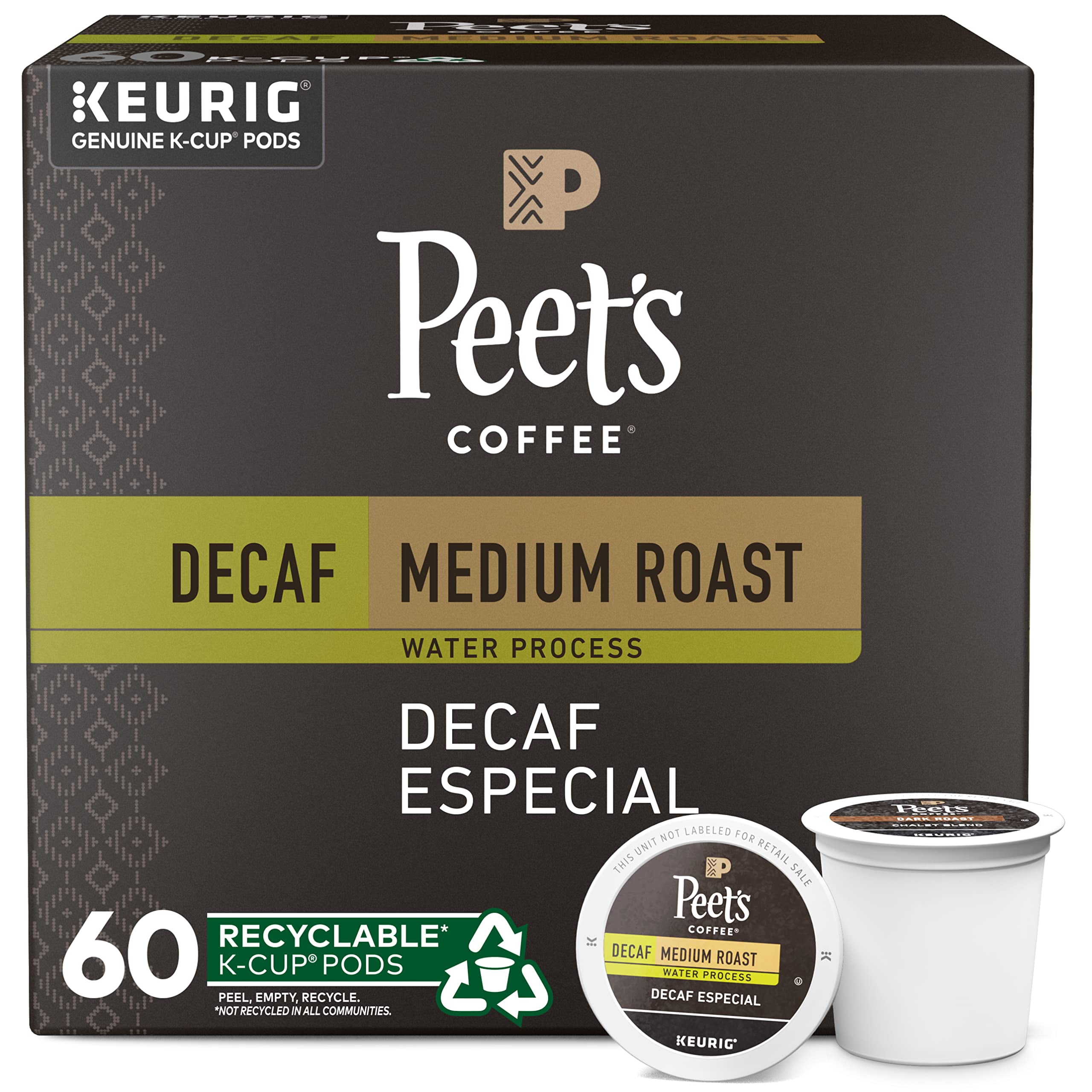 Peet,S Coffee, Medium Roast Decaffeinated Coffee K-Cup Pods For Keurig Brewers - Decaf Especial ...