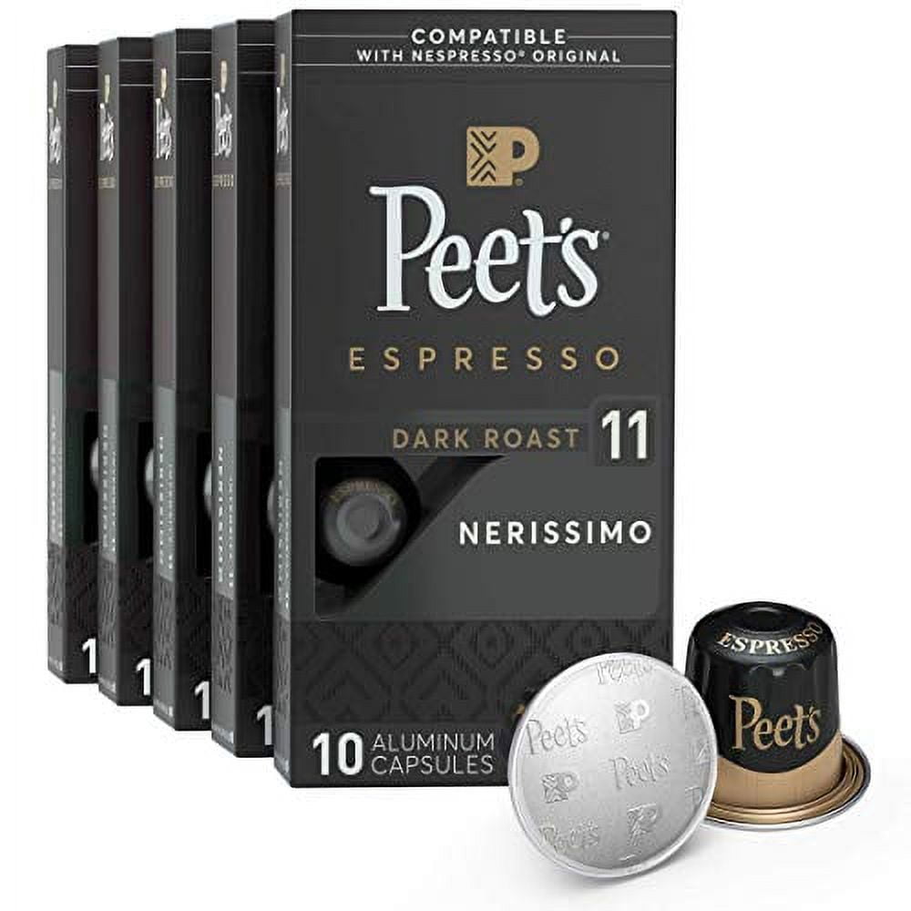 Peet's Coffee, Dark Roast Espresso Pods, Nerissimo Intensity 11, 50 ...