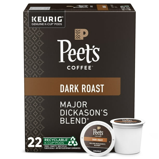 Peet's Coffee Major Dickason's Blend Premium Dark Roast Keurig K-Cup ...