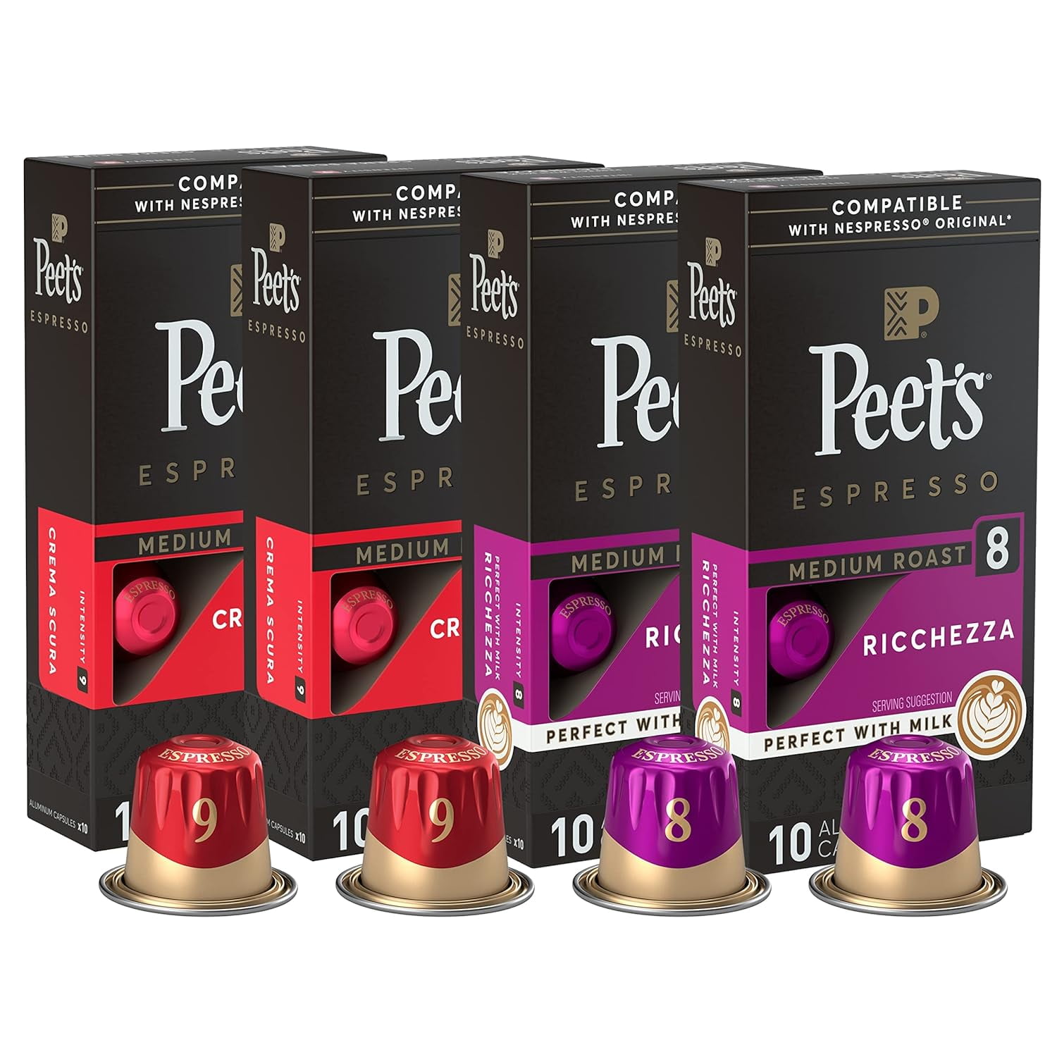 Peet's Coffee, Medium Roast Espresso Coffee Pods Variety Pack ...