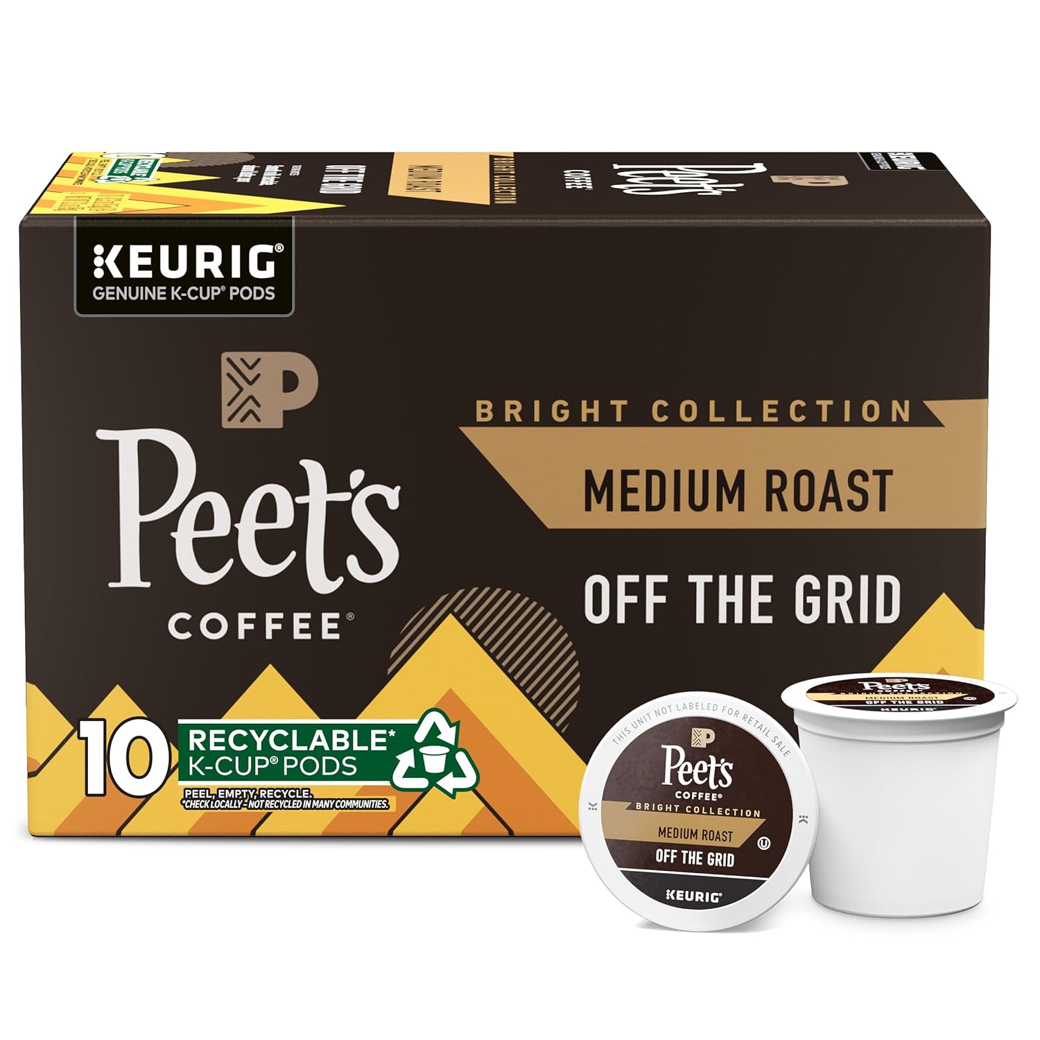 Peet's Coffee, Medium Roast Keurig K-Cup Pods - Off The Grid 10 Count ...