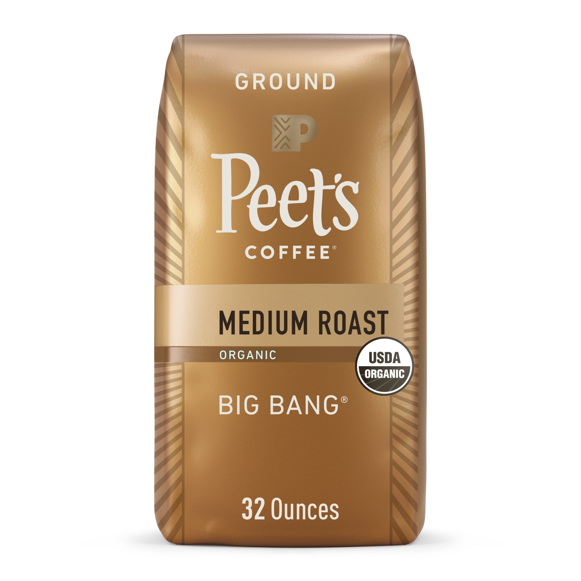 Peet's Coffee Organic Big Bang, Medium Roast Ground Coffee, 32 oz Bag ...