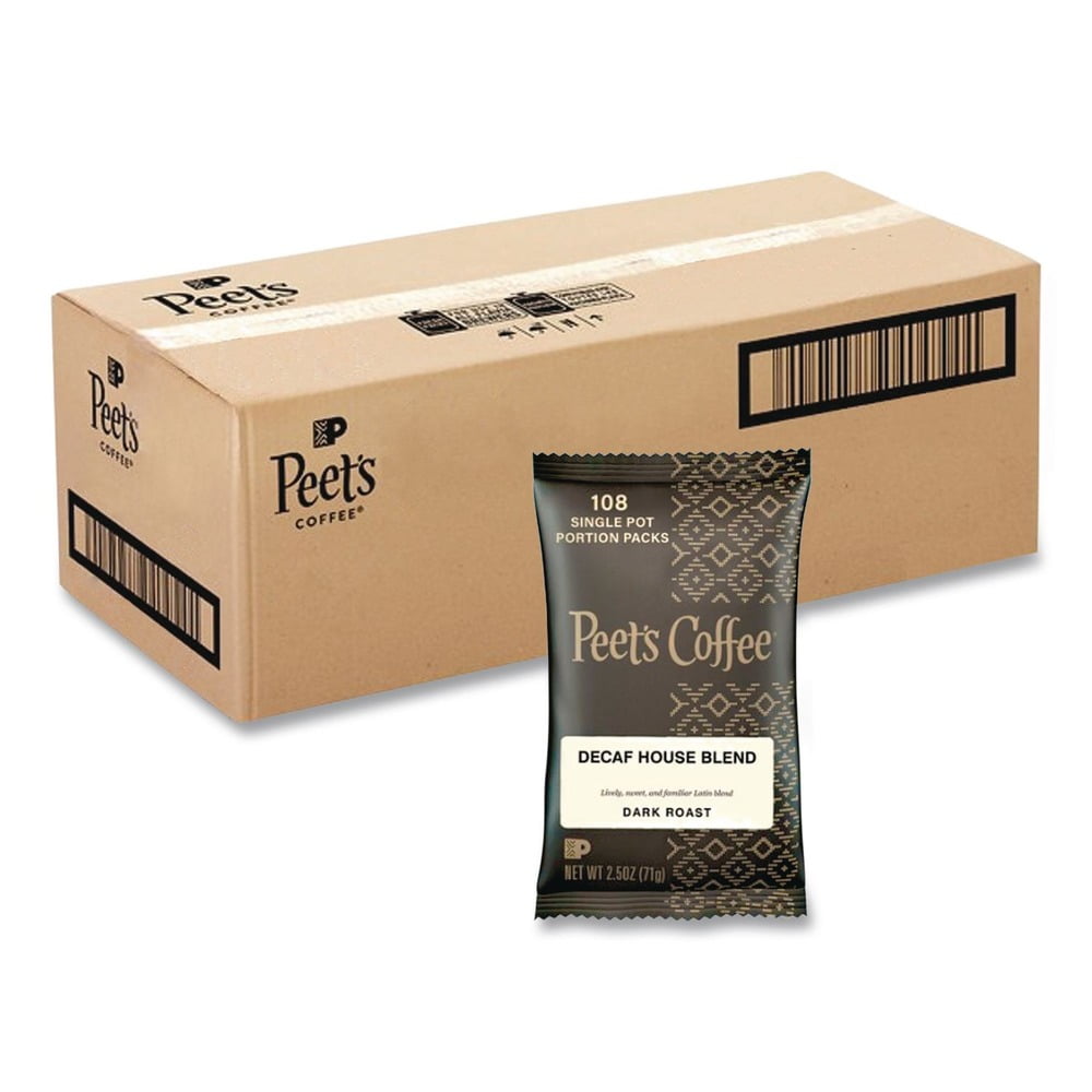 Peet's Coffee & Tea Coffee Portion Packs, House Blend, Decaf, 2.5 oz ...