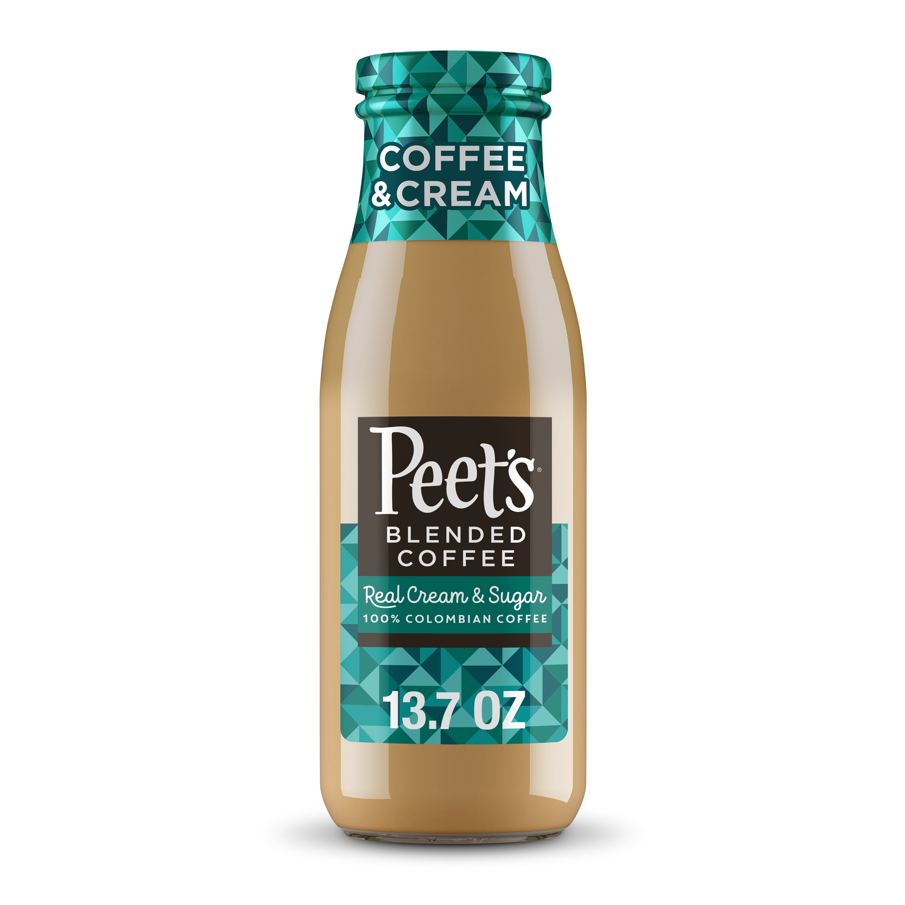 Peet's Coffee and Cream, Blended Iced Coffee Drink, 13.7 fl oz, Glass ...