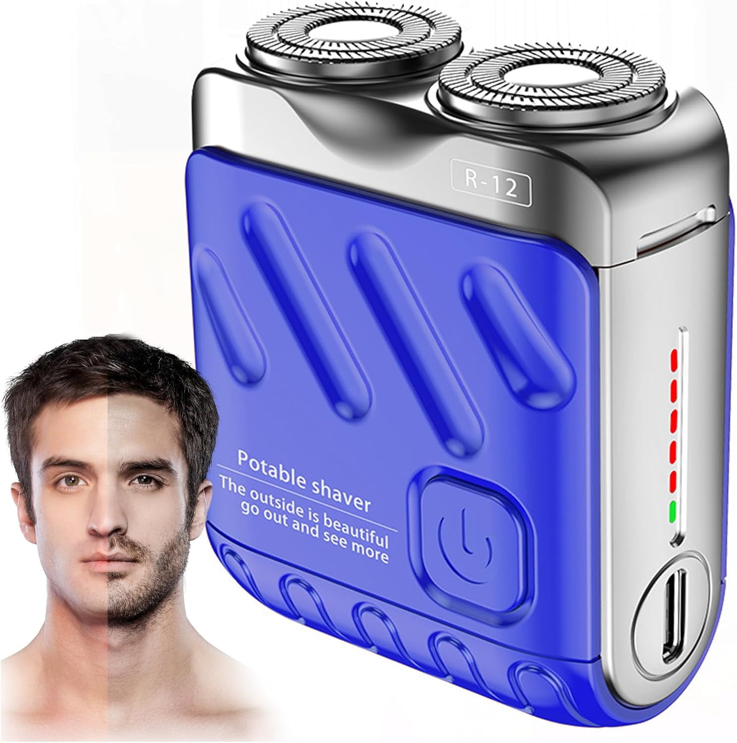Peeynner Electric Shaver, Smoderate Portable Rotary Dual Ring Electric ...