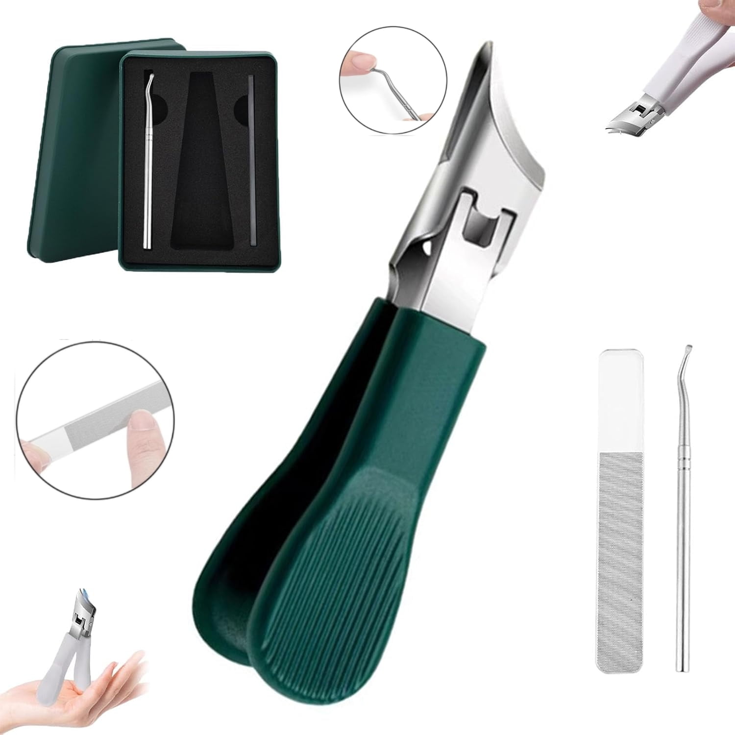 Pefctiordent Nail Clippers, Eagle Beak Angled Nail Clippers 3-Piece Set ...