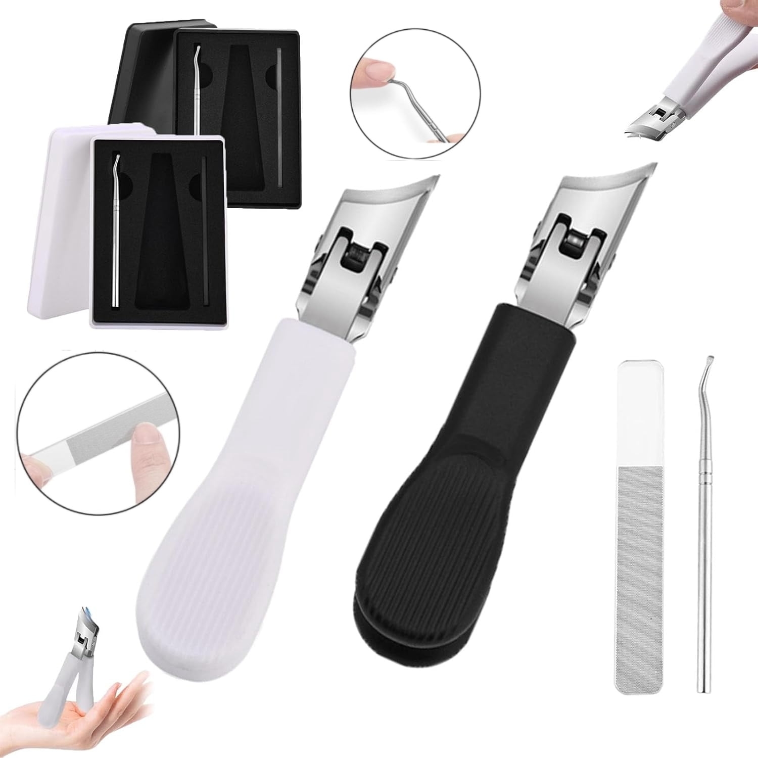 Pefctiordent Nail Clippers, Eagle Beak Angled Nail Clippers 3-Piece Set ...