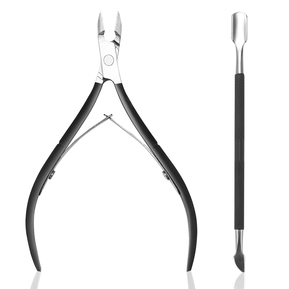 Pefei Cuticle Nipper with Cuticle Pusher-Professional Grade Stainless ...