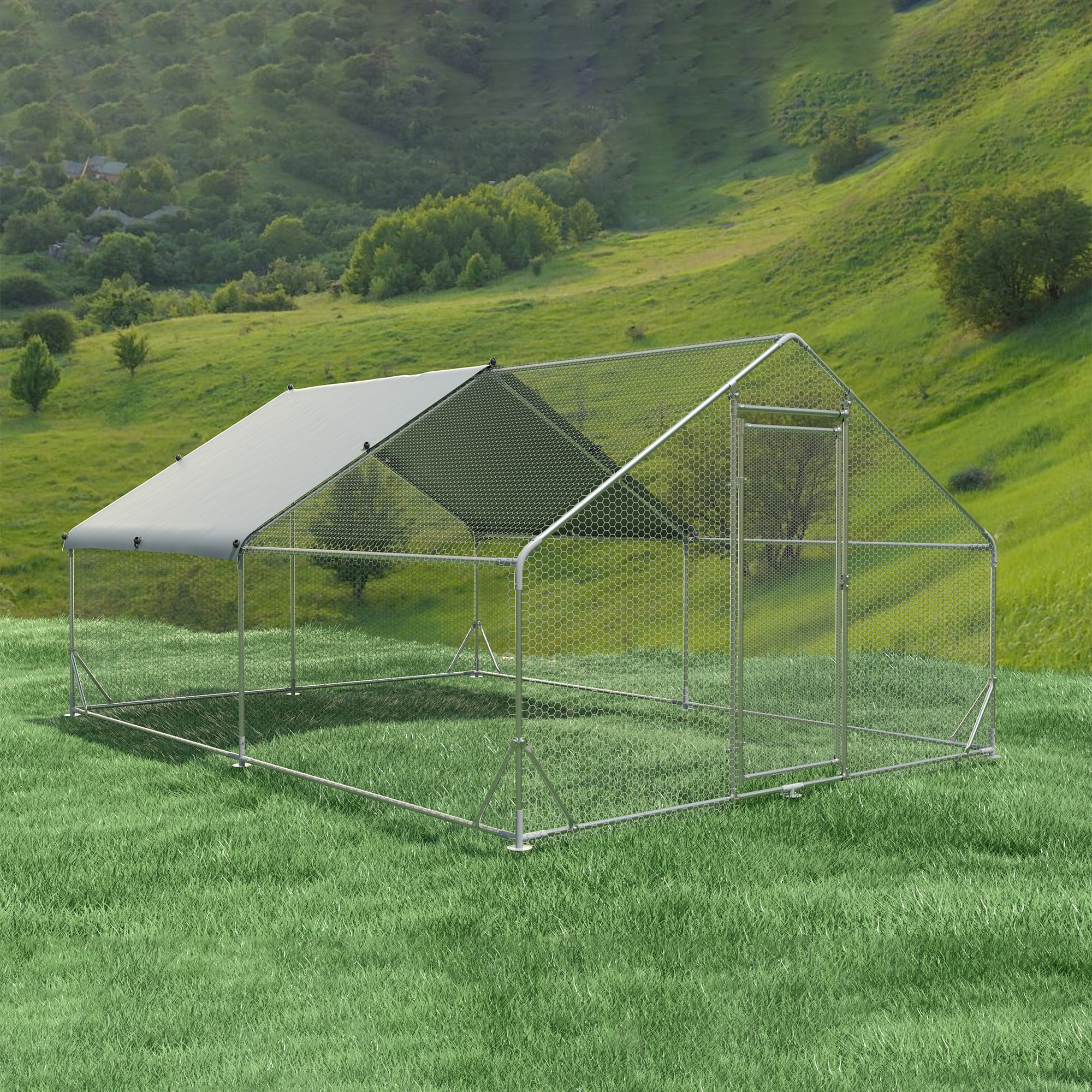 Pefilos 158"L Outdoor Large Chicken Coop with Waterproof and Anti ...