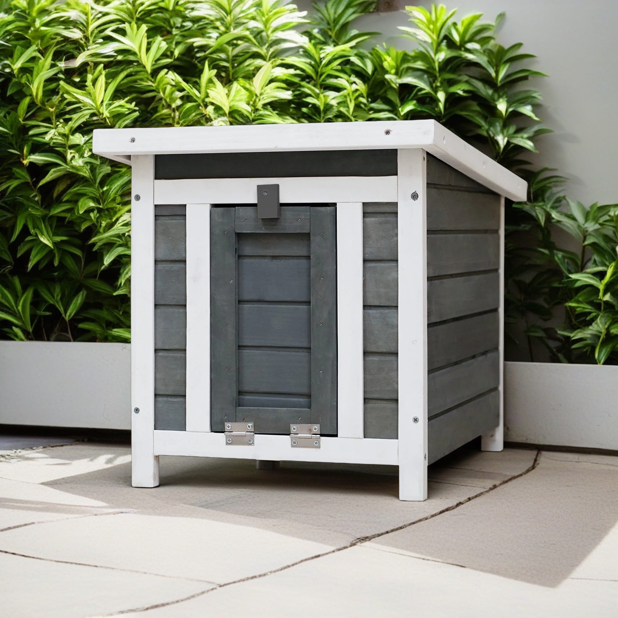 Pefilos 20" Rabbit Hutch with Ramp, Wooden Cat House, Outdoor Raised ...