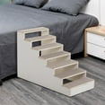 Pefilos 22" Wooden Pet Steps for Small Dogs and Cats, Ramp Stairs for ...