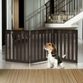 Pefilos 24" Folding Wood Pet Gate with 360° Flexible Hinge, 3-Panel ...