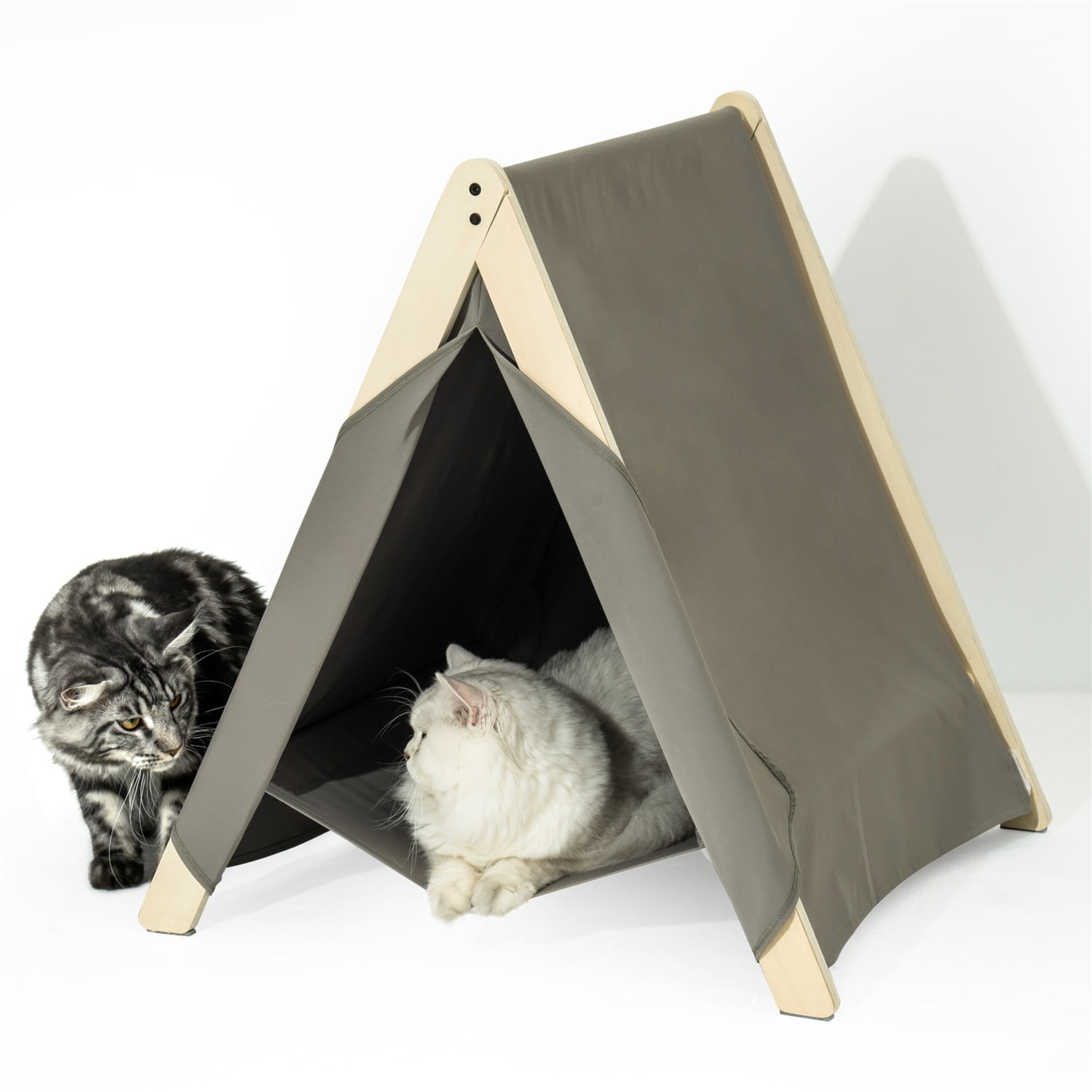 Pefilos 24" Pet Tent Cat Nest Cute, Cat Tent for Indoor Cats, Wooden ...