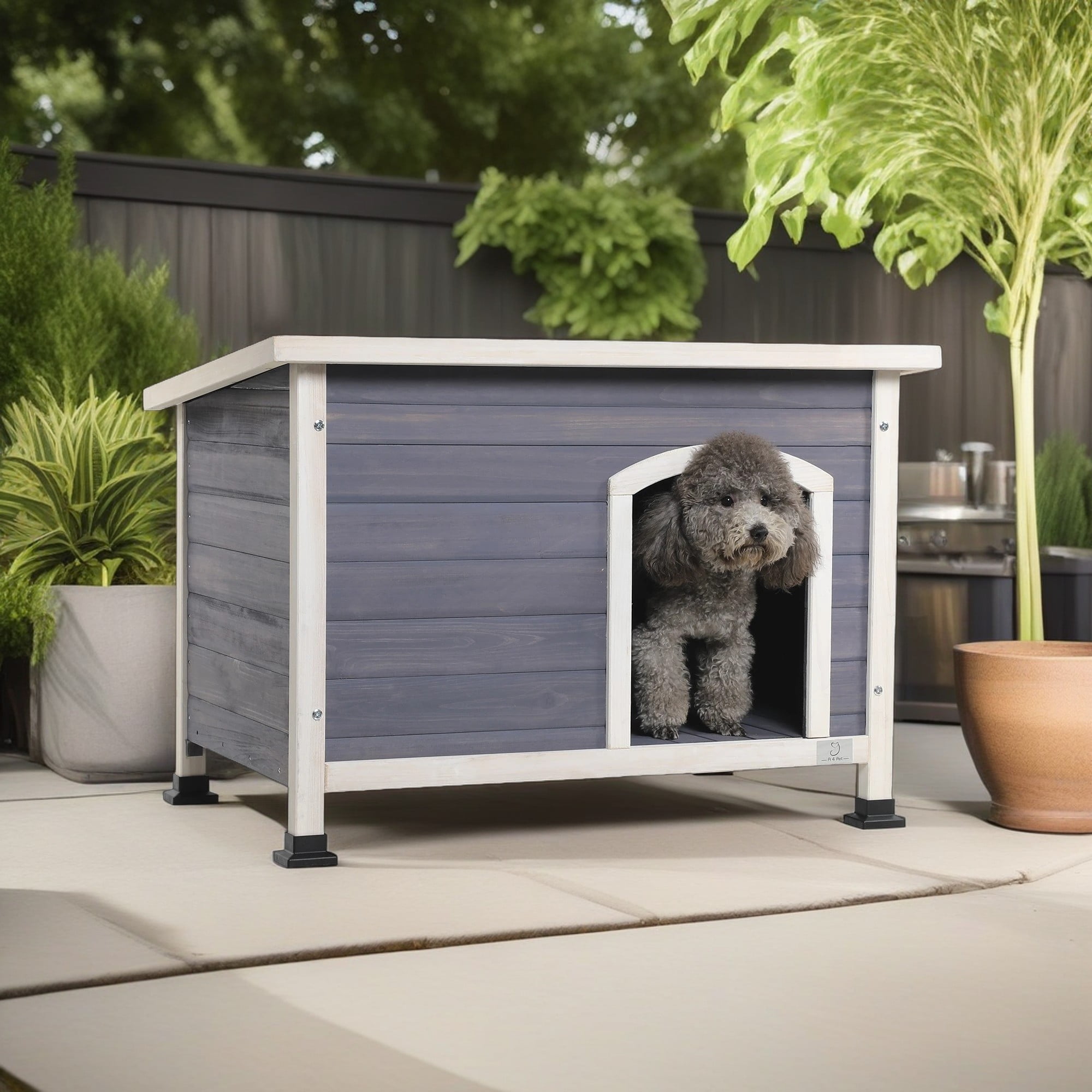 Pefilos Large Outside Dog House, 26" Width, Weatherproof, Removable ...