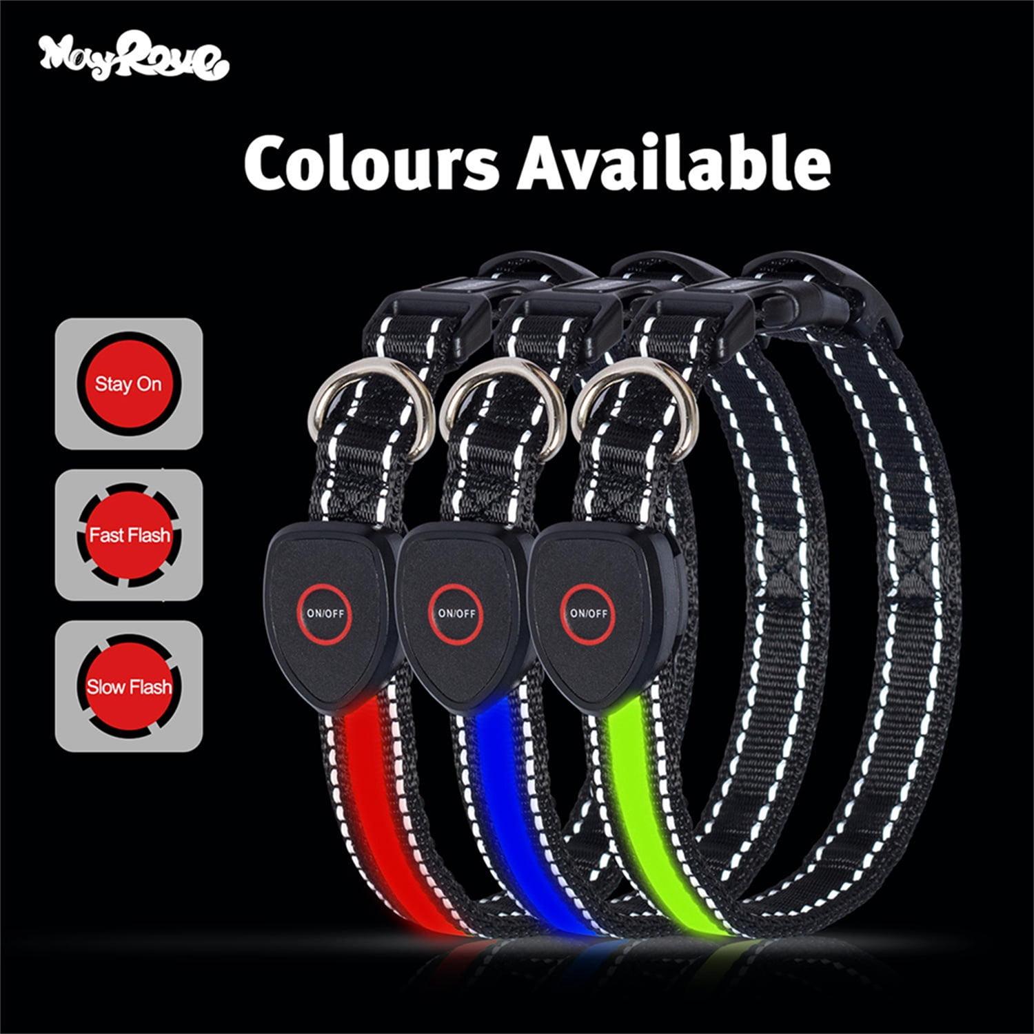 Pefilos 3 Modes LED Light Up Dog Collar - Bright & High Visibility ...