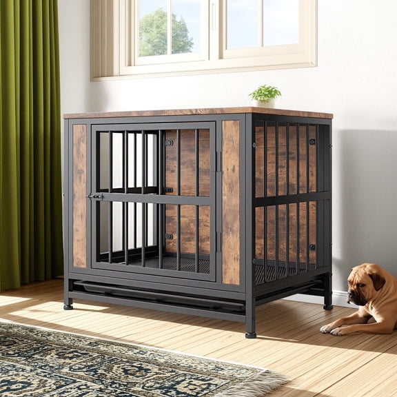 Ironovahome 27" Furniture-Style Dog Crate for Small Dogs, Heavy Duty ...