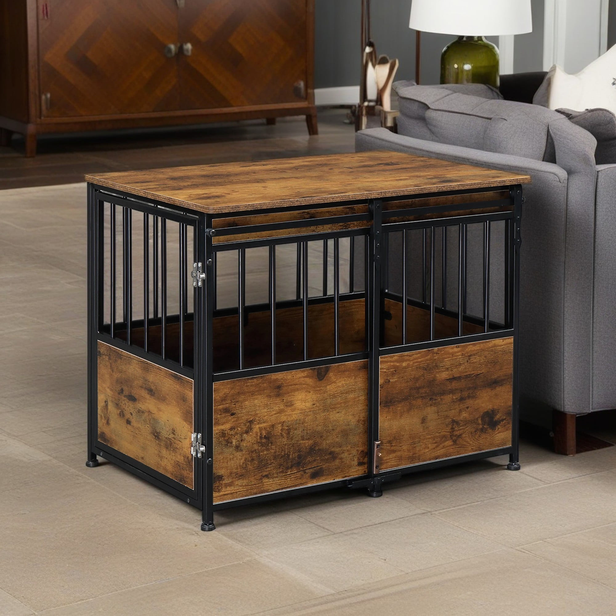 "Pefilos 38"" Big Sturdy Dog Crate, Metal Fence Cage for Large/Medium ...