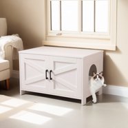 Pefilos 19" Cat Litter Box Enclosure, Indoor Pet Crate-Hidden Cat House ...