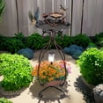 Pefilos 31" Outdoor Pedestal Garden Bird Bath with Solar Light, Bird ...