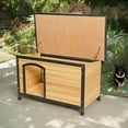 "Pefilos 33"" Waterproof Outdoor Wood Dog House for Small Dogs, Sturdy ...