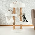 Pefilos 34" Solid Wood Cat Tree Tower for Indoor, Modern Cat Condo with ...