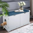 Pefilos 37" Enclosed Litter Box Enclosure Hidden Cat Washroom Bench,Cat ...