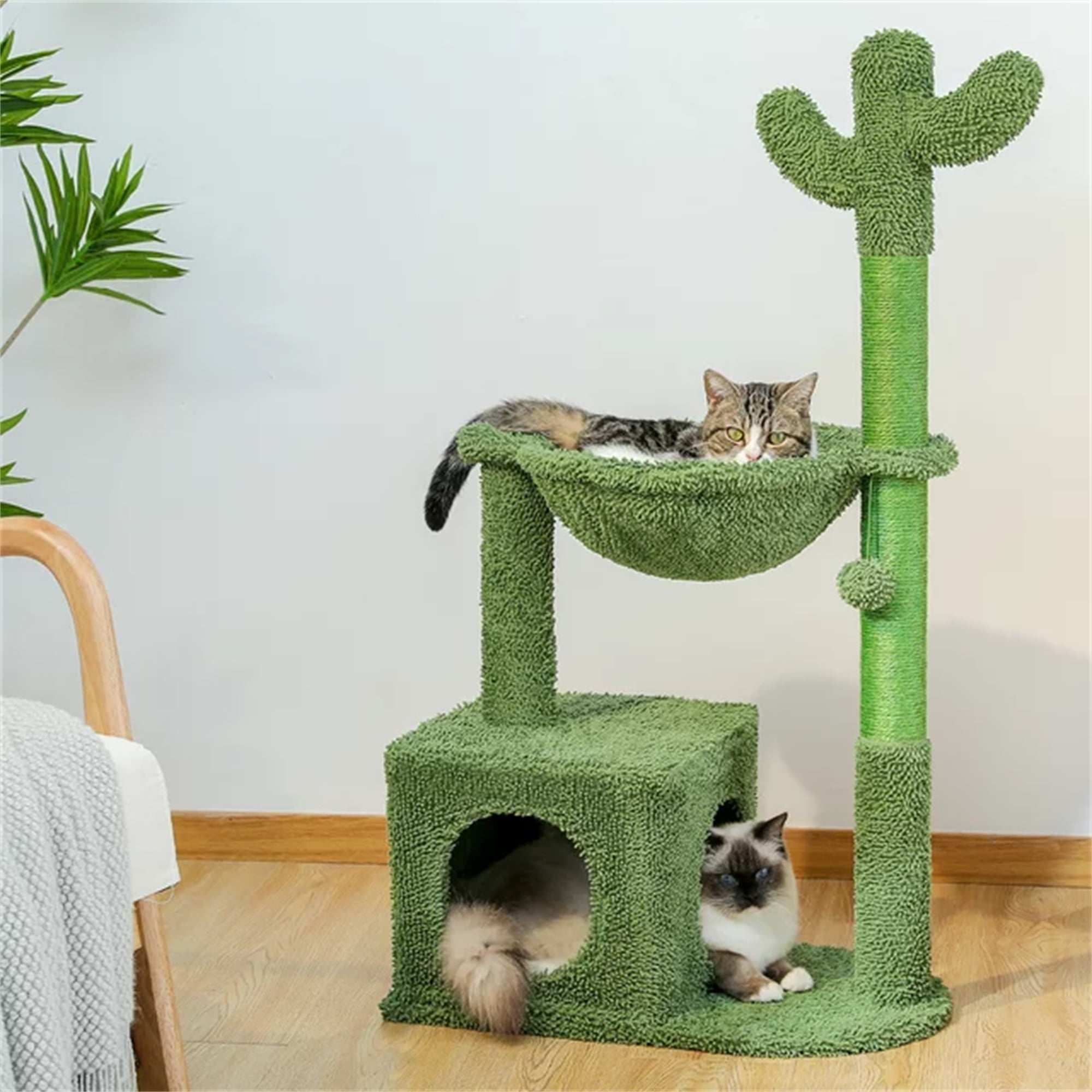 Pefilos 39" Cactus Cat Tree Tower for Multiple Cats, Indoor Cat Tree ...