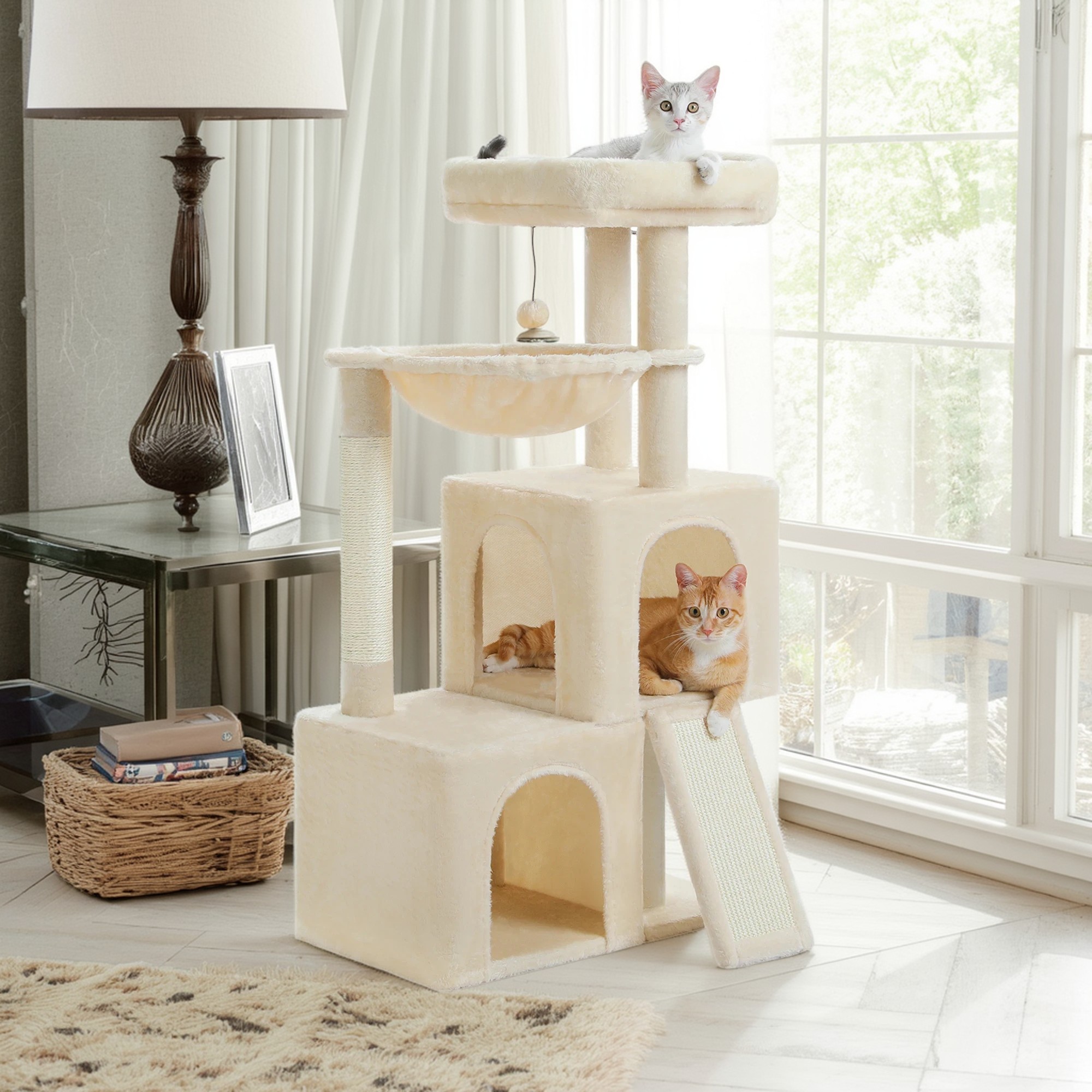 Pefilos 40" Cat Tree Tower for Indoor Cats, Cute Cat Tree House with ...
