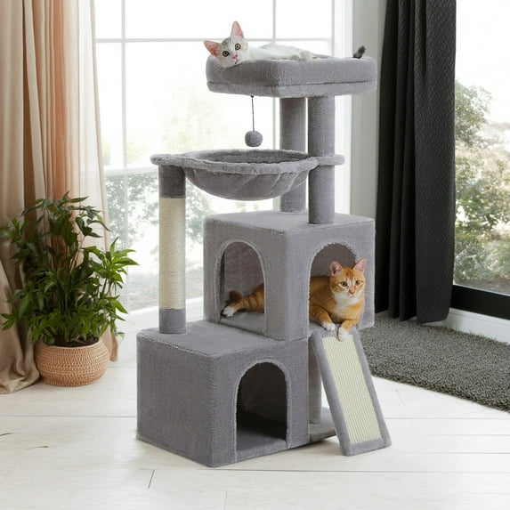Pefilos 41" Multi-Level Cat Tree Tower with 2 Condos for Indoor Cats ...