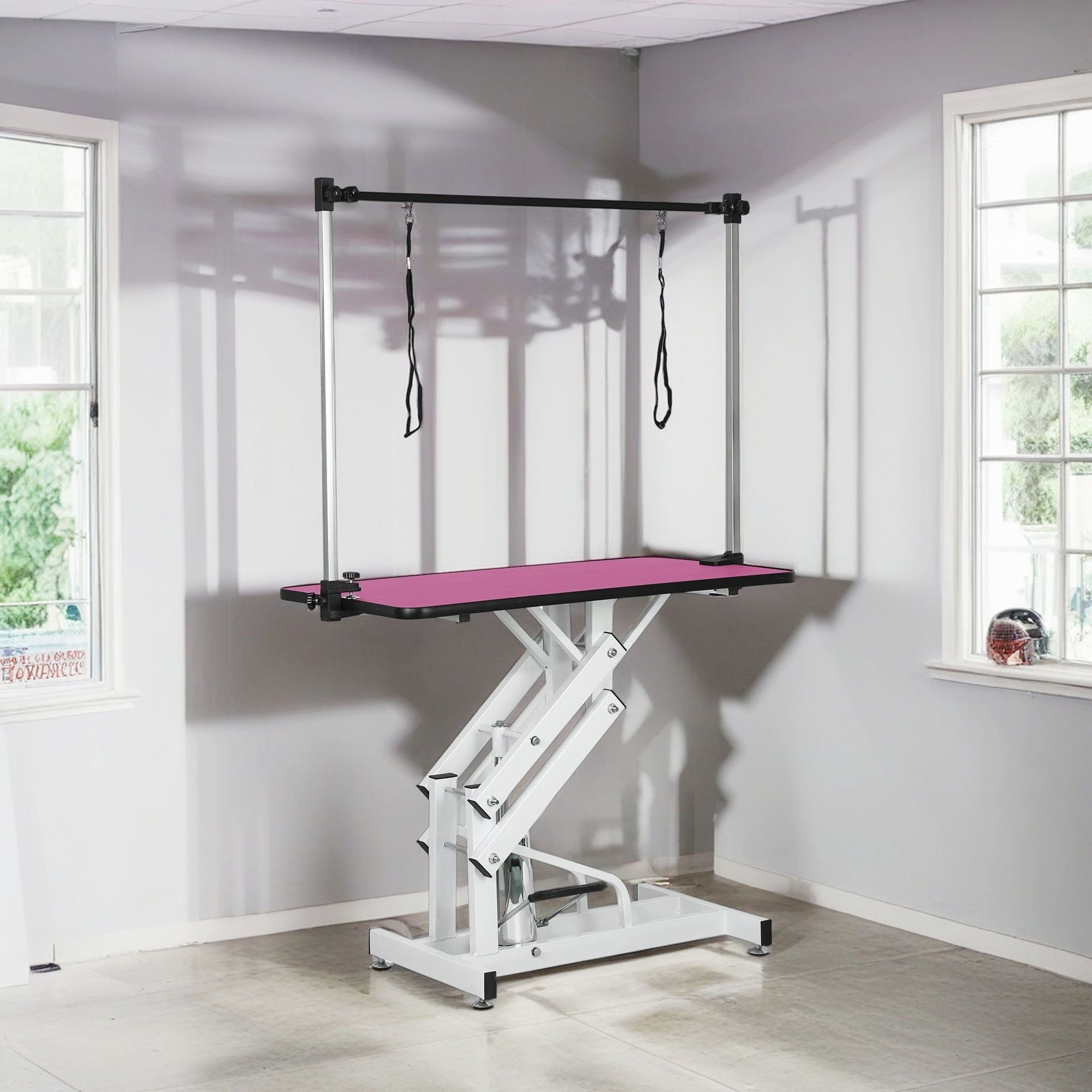 Pefilos 42" Heavy Duty Electric Lifting Pet Dog Grooming Table with "H ...