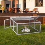 Pefilos Large Wooden Coop, 45 Inch Folding Rabbit Hutch, Outdoor Animal ...