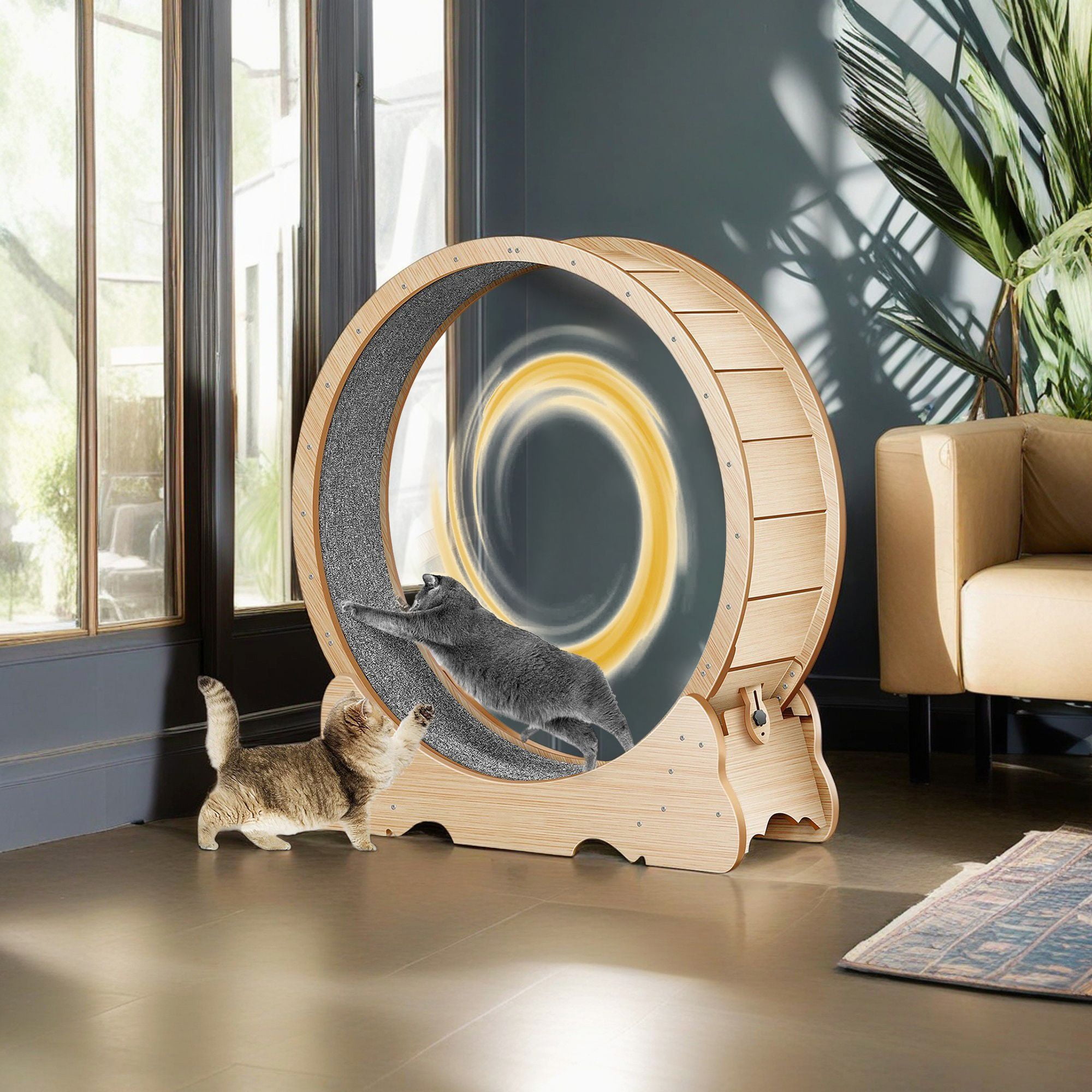 Pefilos 45" Large Cat Treadmill, Cat Exercise Treadmill with Carpeted ...