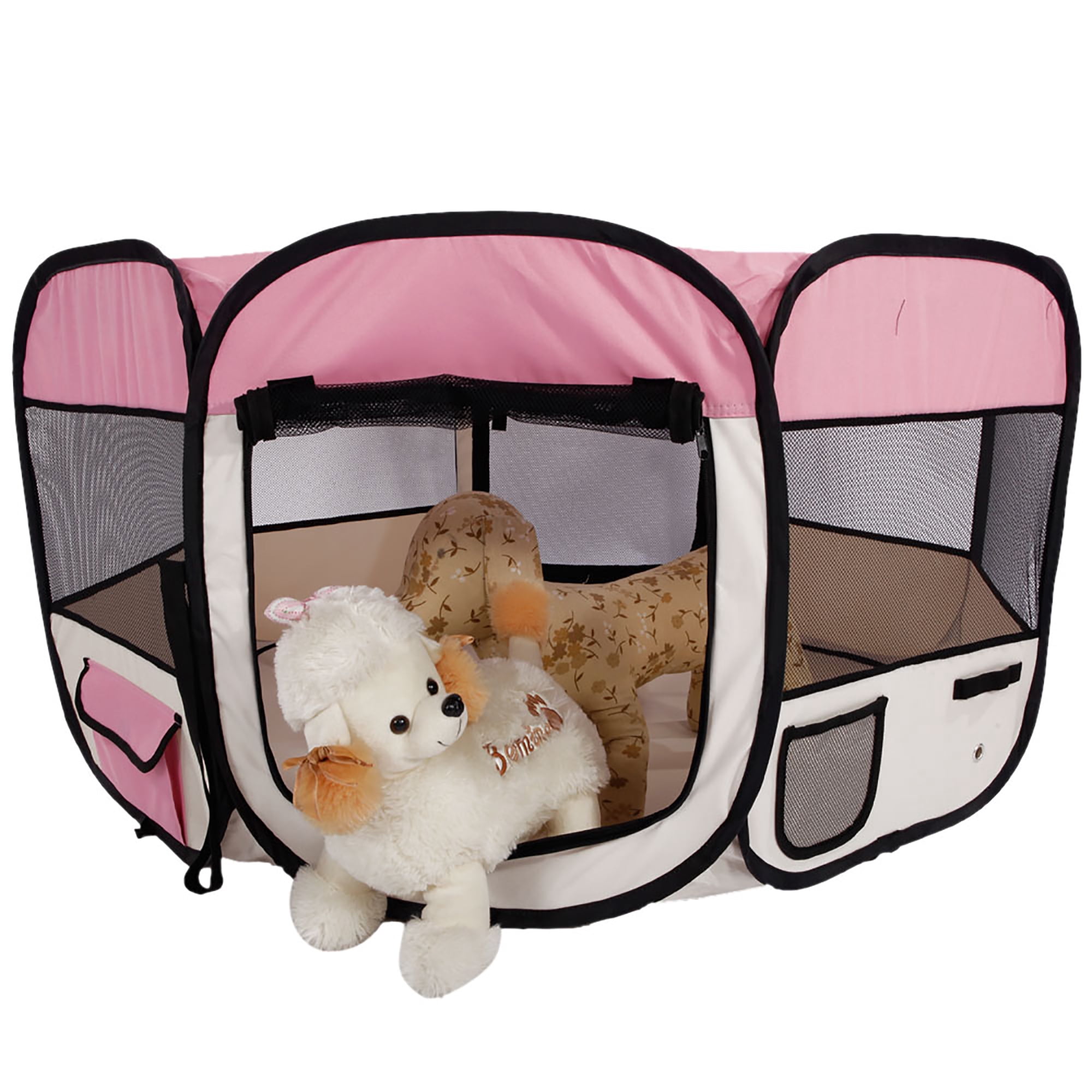 Pefilos 45" Portable Pet Playpens, Pet Fence Panels for Dogs, Portable ...