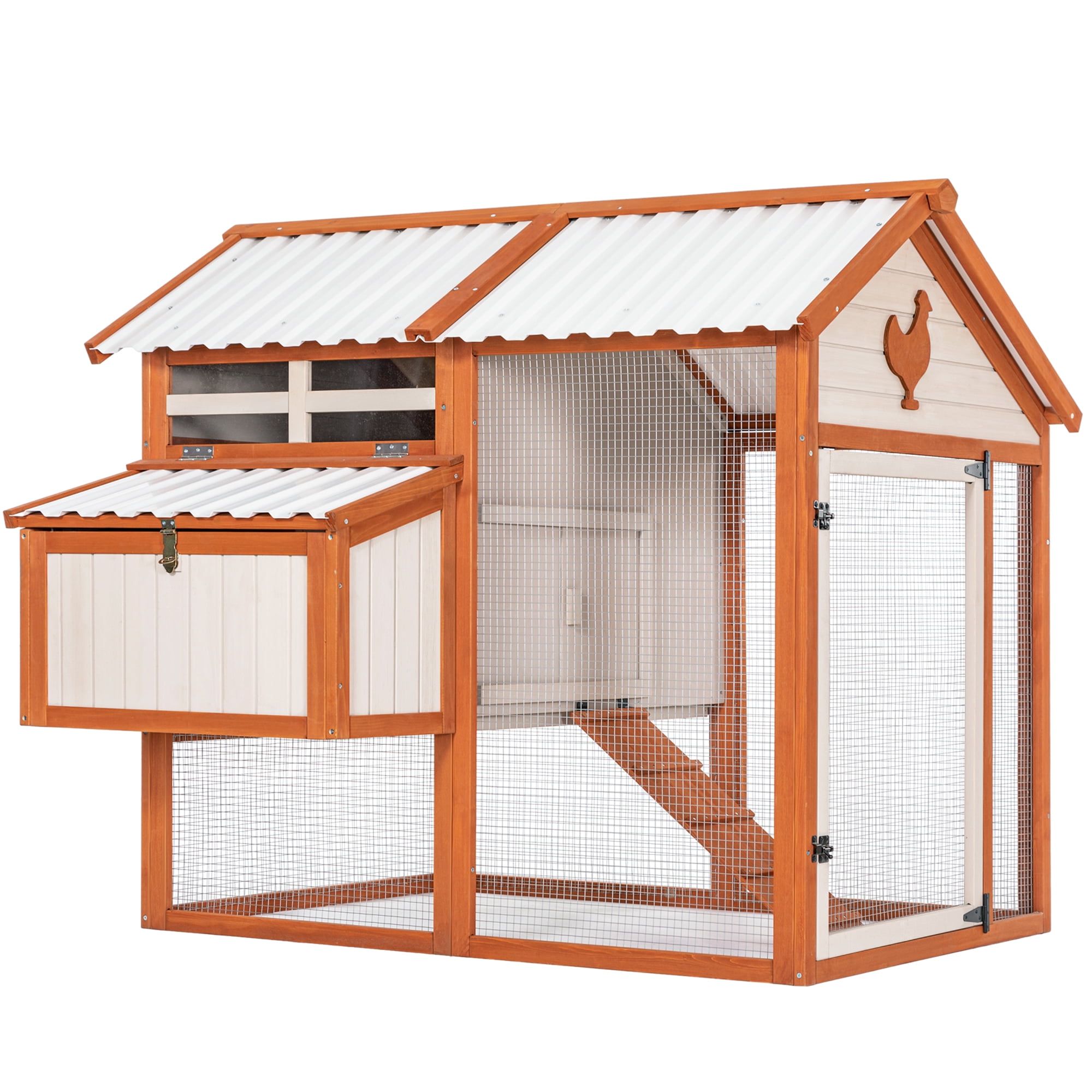Pefilos 55" Wooden Chicken Coops, Large Hen House with Nesting Boxes ...