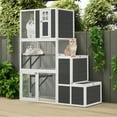 Pefilos 71" 3-Tier Wood Outdoor Cat Cage with 4 Platforms, 2 Doors, Cat ...