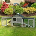 Pefilos 83" Large Rabbit Hutch, Outdoor Hen House with Tray and Climb Ramp, Wood Bunny Cage ...
