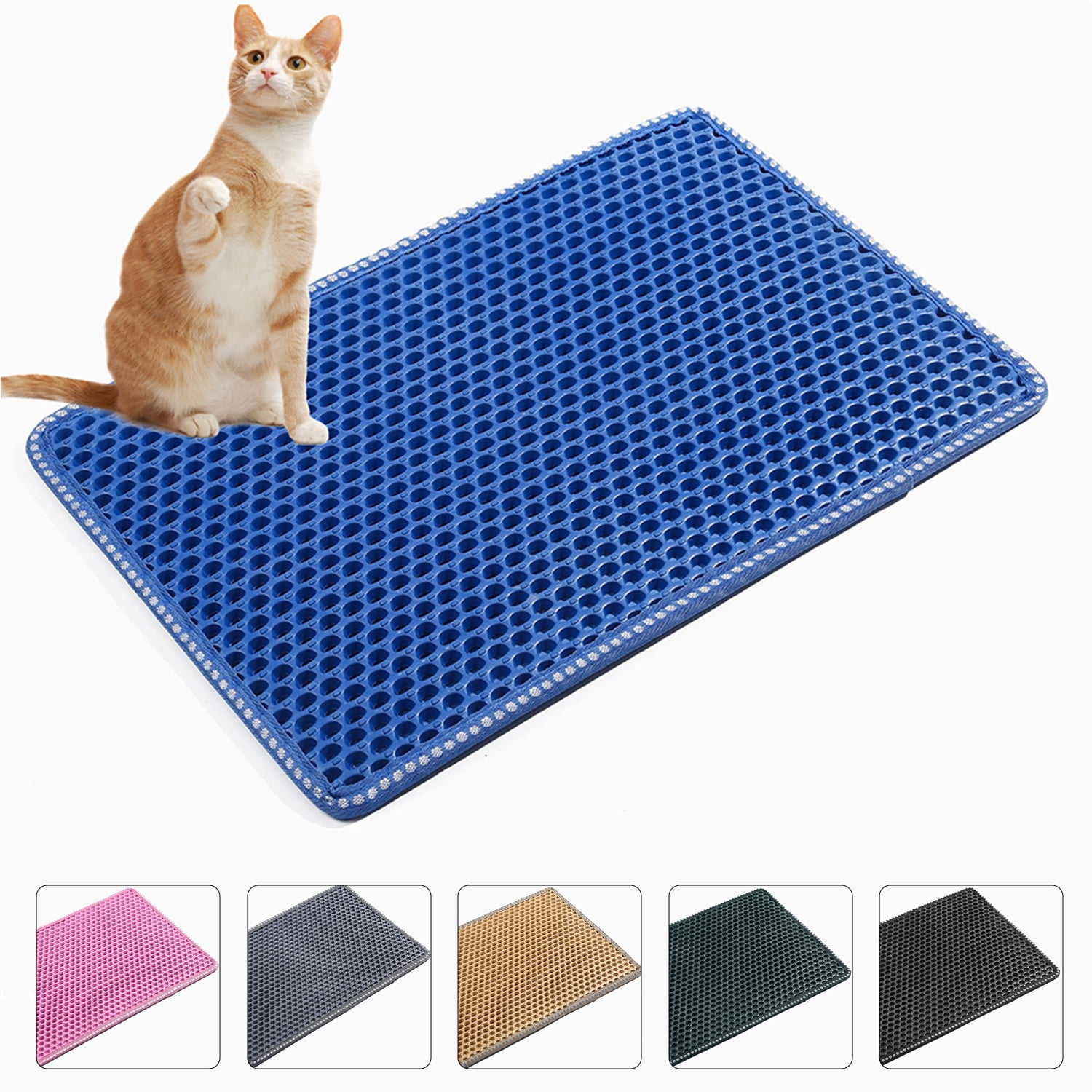 Pefilos Large Double Layer Anti Tracking Waterproof Cat Litter Trapping ...