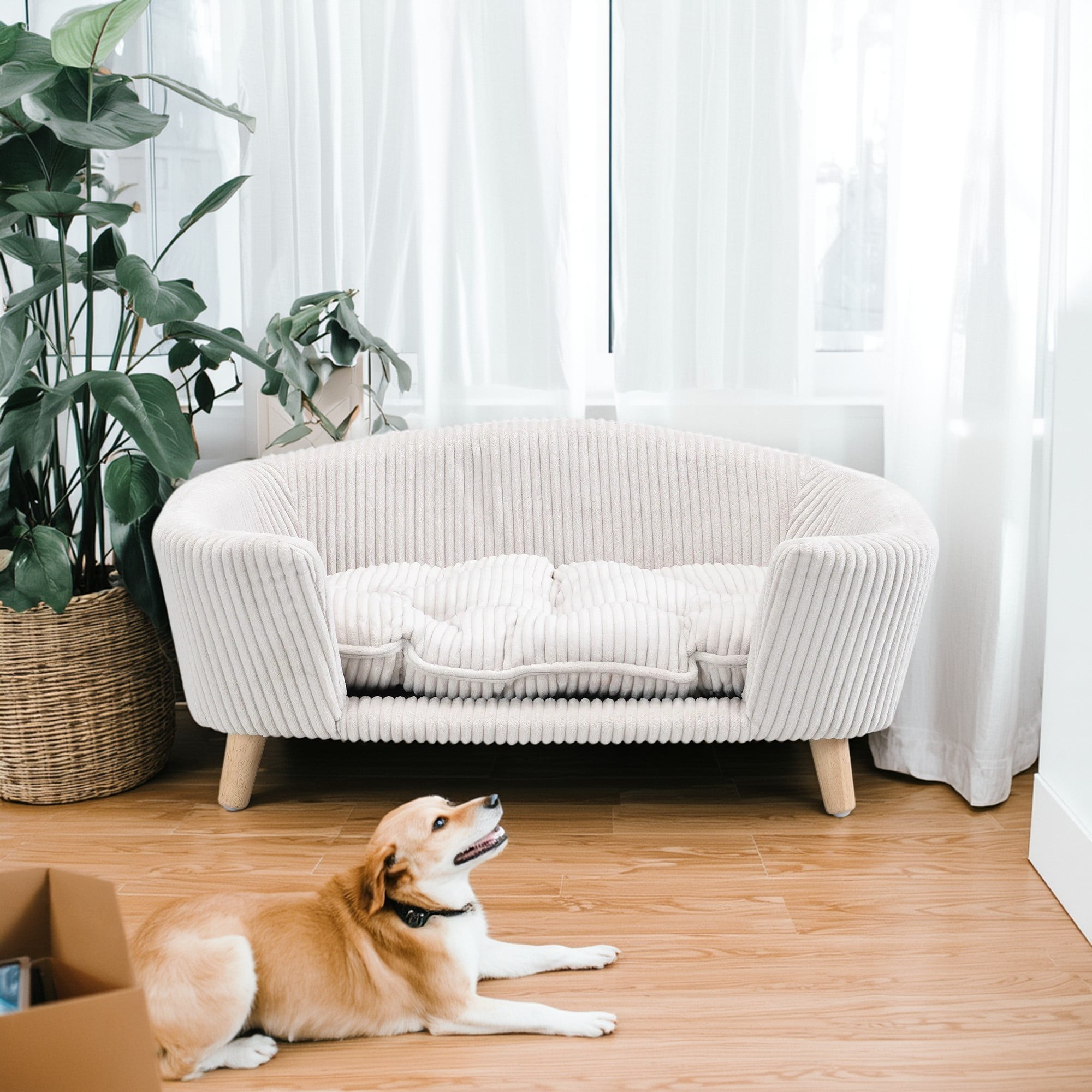 Pefilos Large Dog Couch Furniture, 30" Wide Pet Sofa for Medium Dogs ...