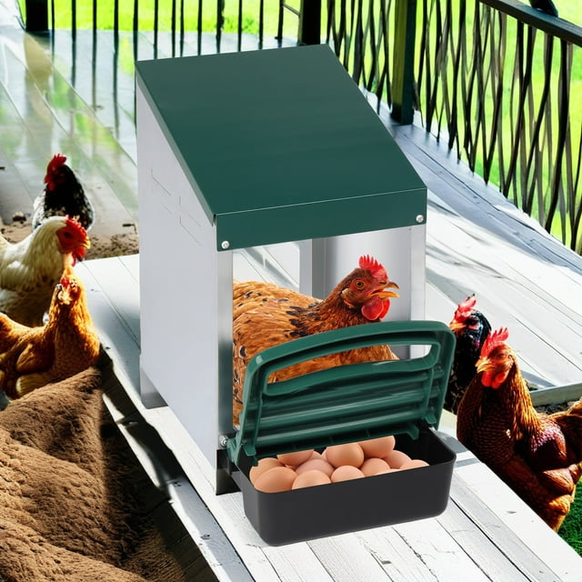 Pefilos Single Compartment Roll Out Chicken Nesting Box with Plastic ...