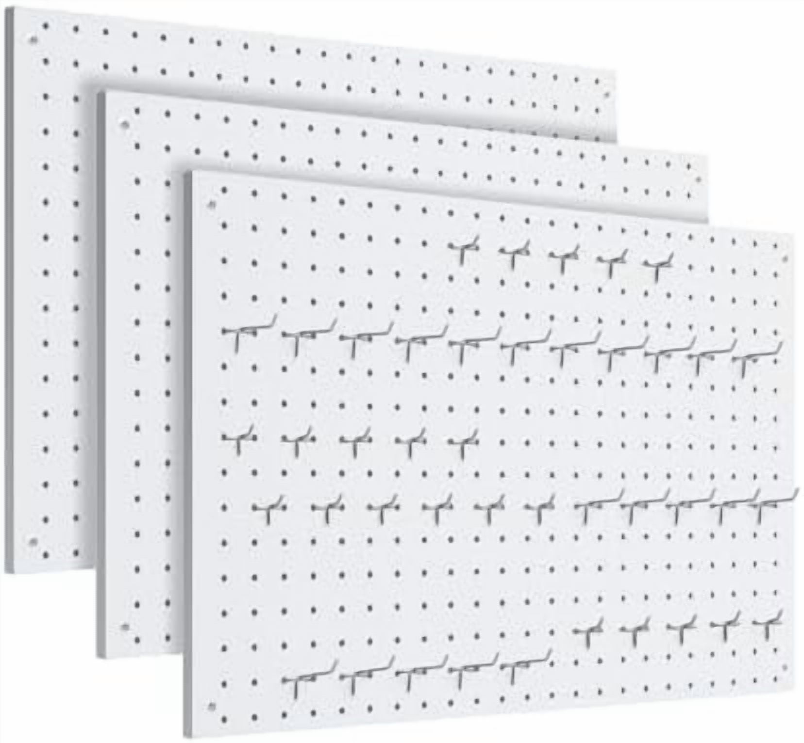 Peg Board, 3 Pack Metal Pegboard Panels White Pegboards Wall Organizer ...